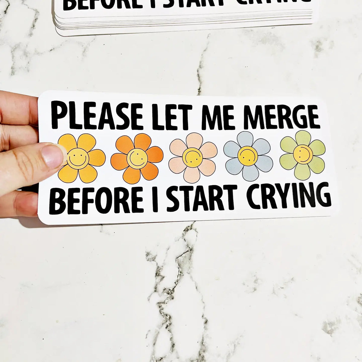 Please Let me Merge Vinyl Car Decal – 785 DECOR