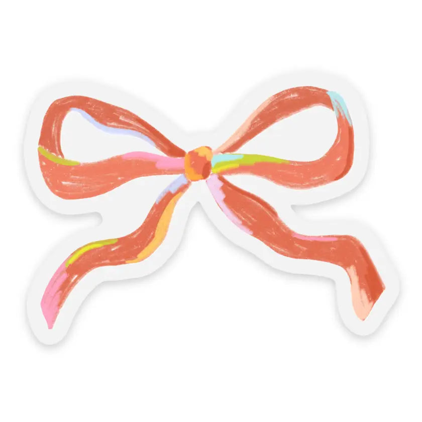 Clear Dark Red Bow Sticker – 785 DECOR