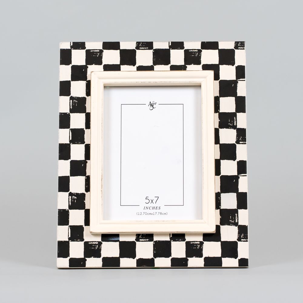 Black Check Picture Frame – 785 DECOR