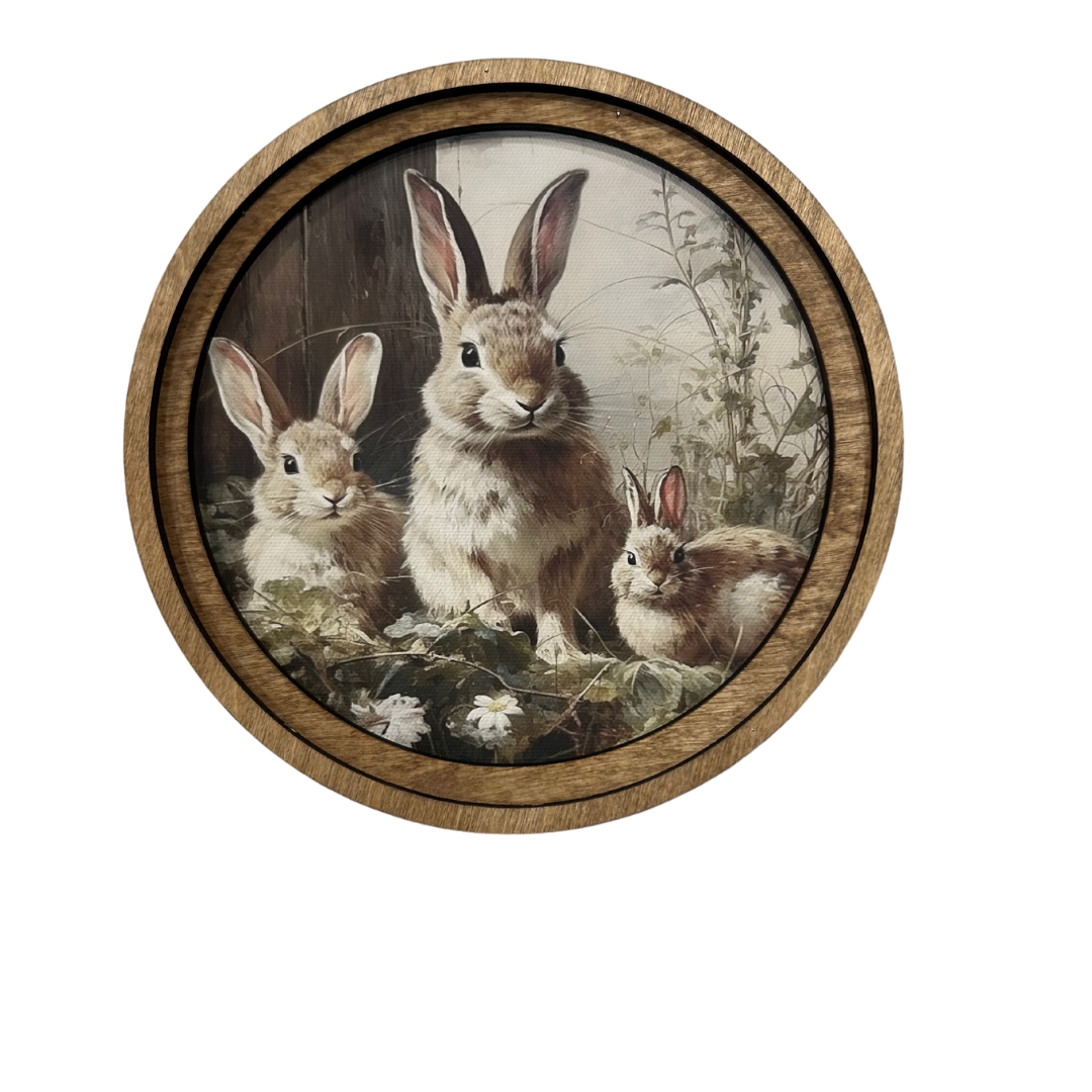 Round Bunny Trio Art – 785 DECOR